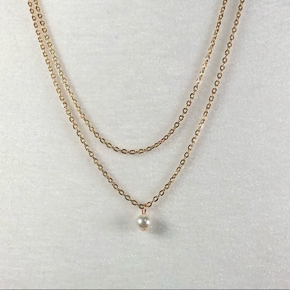 Jewelry | Gold Or Silver Two Layer Dainty Chain With Pearl | Poshmark